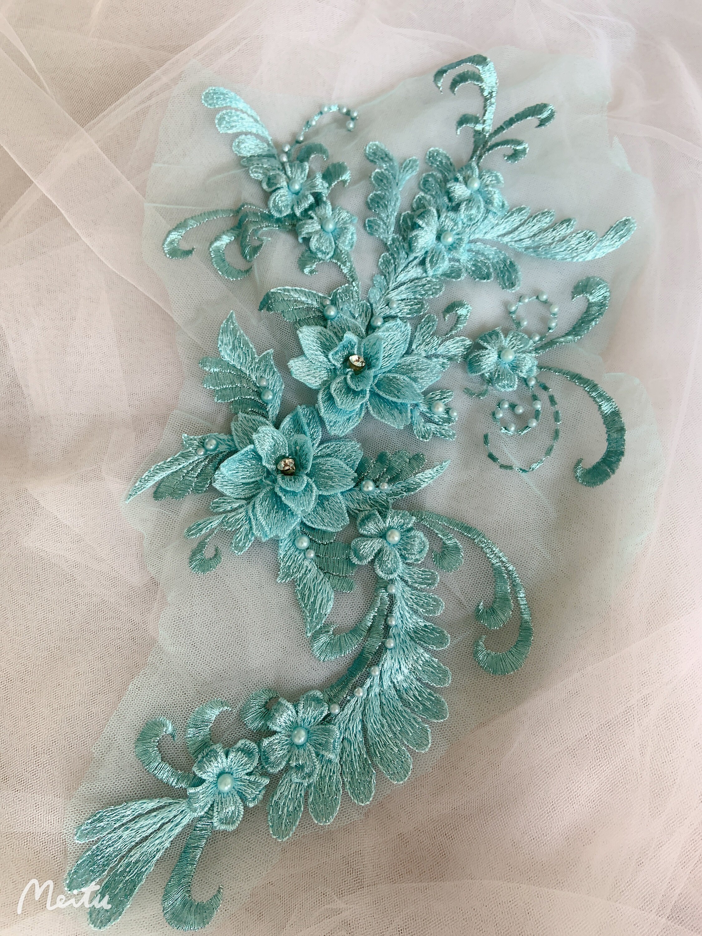 3d Florals Lace Applique 3d Flowers Applique Patch Lavender | Etsy