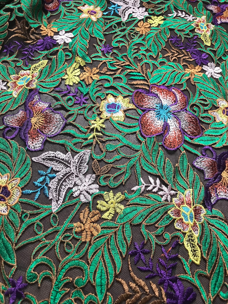 Luxury embroidery lace fabric lace fabric for fashion show | Etsy