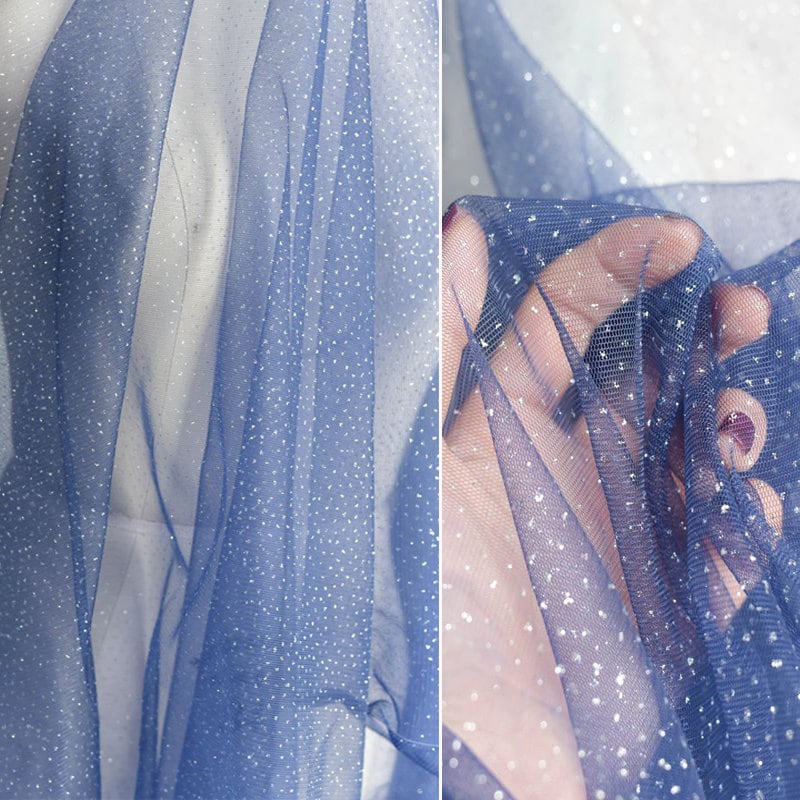 blue mesh fabric for prop costume table dress Light blue tulle fabric ...