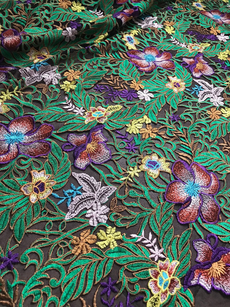 Luxury embroidery lace fabric lace fabric for fashion show | Etsy