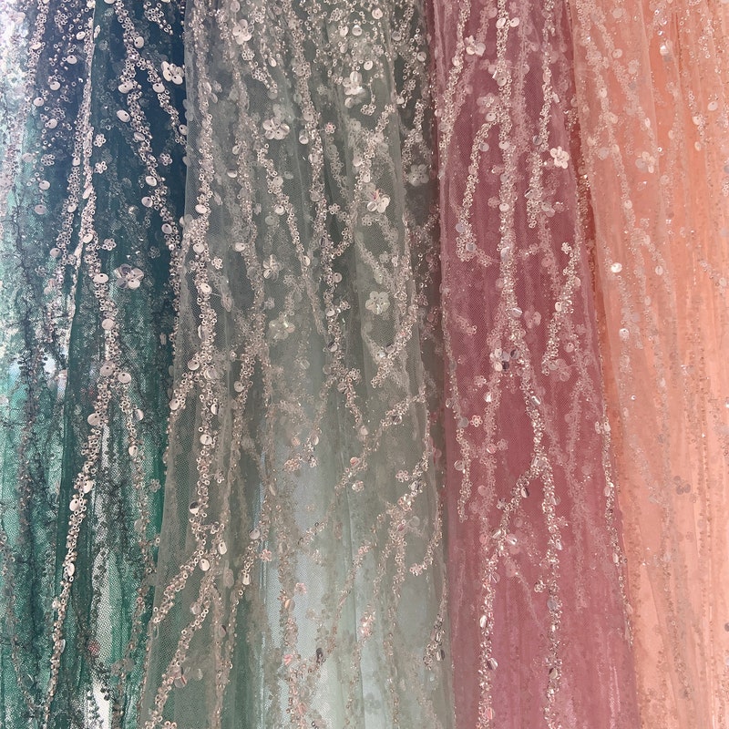 Beaded Lace Fabric - Etsy