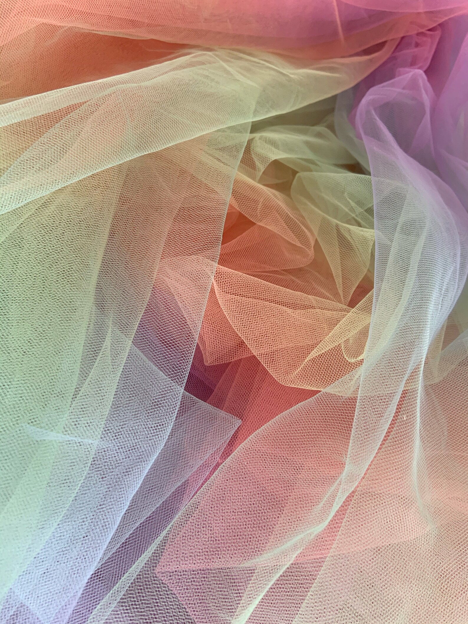 Soft Tulle Fabric With Gradient Rainbow Color Multiple Colors - Etsy