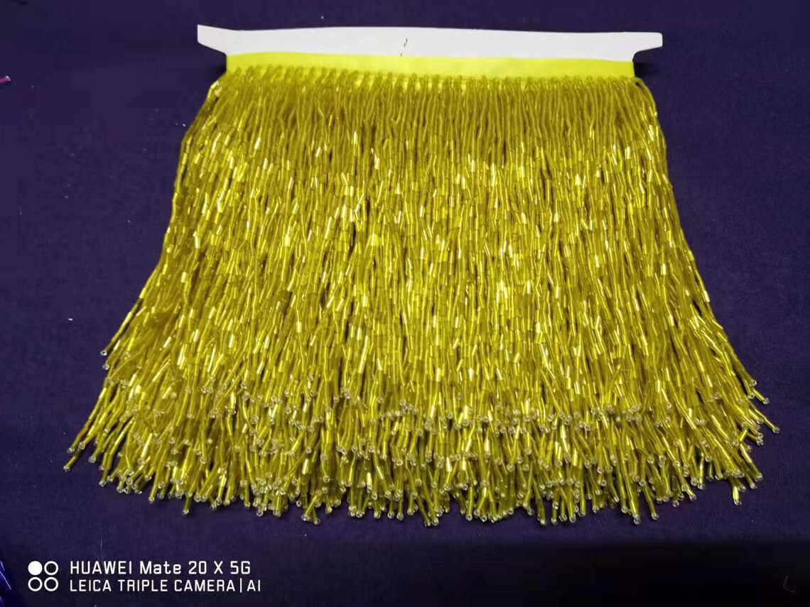 Hot Pink Beaded Fringe Trim for Couture and Costume Bugle | Etsy