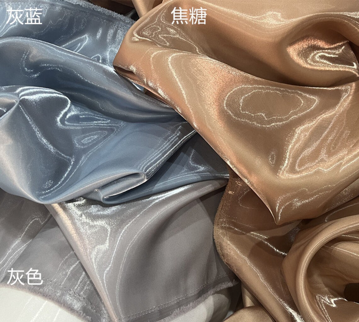 Wine Red Shiny Satin Fabric , Solid Satin Fabric With Shine for Dress ...