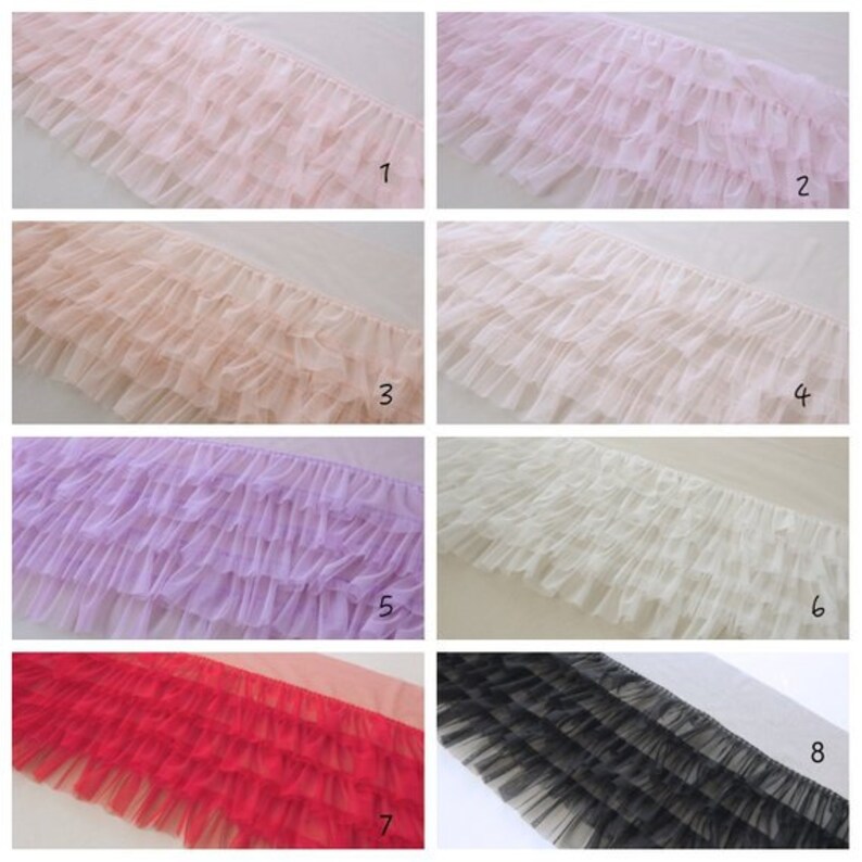 Light Blue Tulle Ruffled Trim Embroidery DIY Fold Lace Trim - Etsy