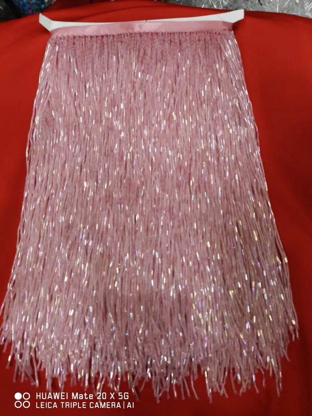 11.8 Inches Pink Beaded Fringe Trim With for Couture, Dance Costume ...