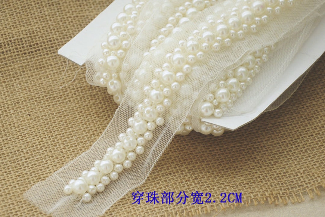 Heavy Beading Pearl Trim, Ivory Pearl Bead Trim, Beading Trimming Belt ...