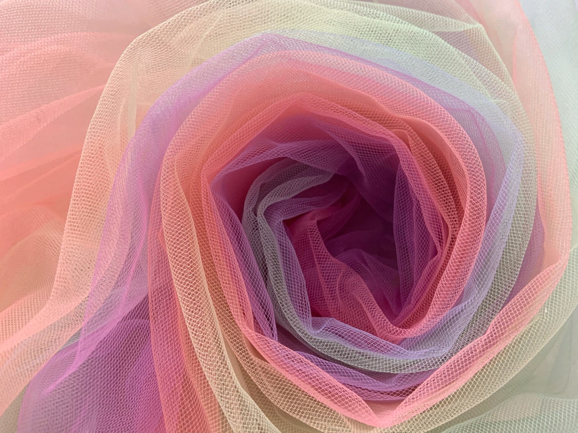 Soft Tulle Fabric With Gradient Rainbow Color Multiple Colors - Etsy