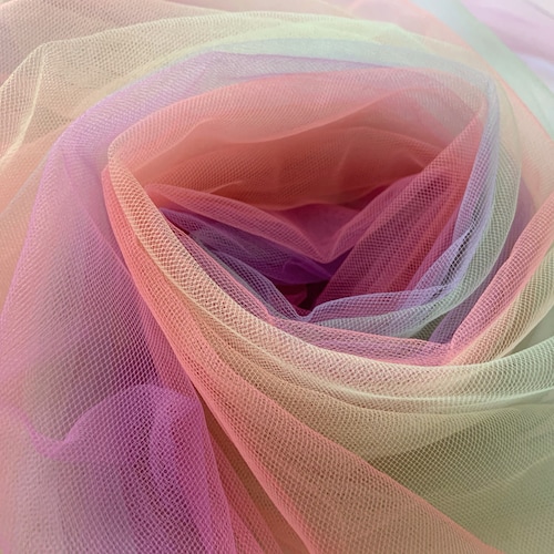 Tie-dyed Tulle Fabric With Gradient Colors Rainbow Color Mesh - Etsy