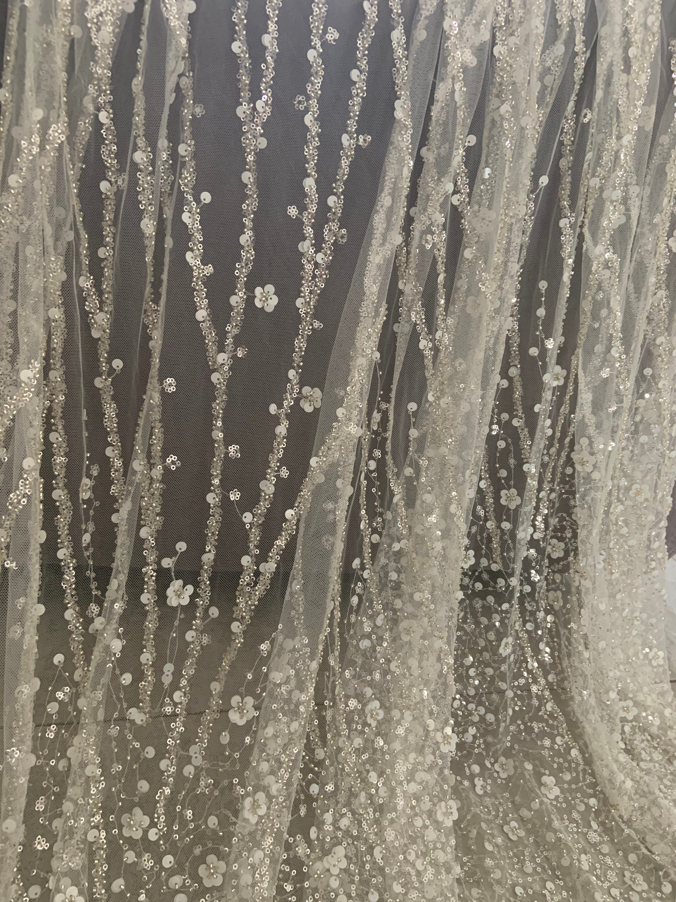 11 Colors Heavy Bead Lace Fabric With Florals and Branches for Bridal ...