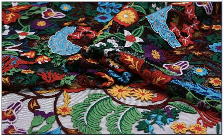 Heavy embroidered ace fabric embroidered tulle lace fabric | Etsy