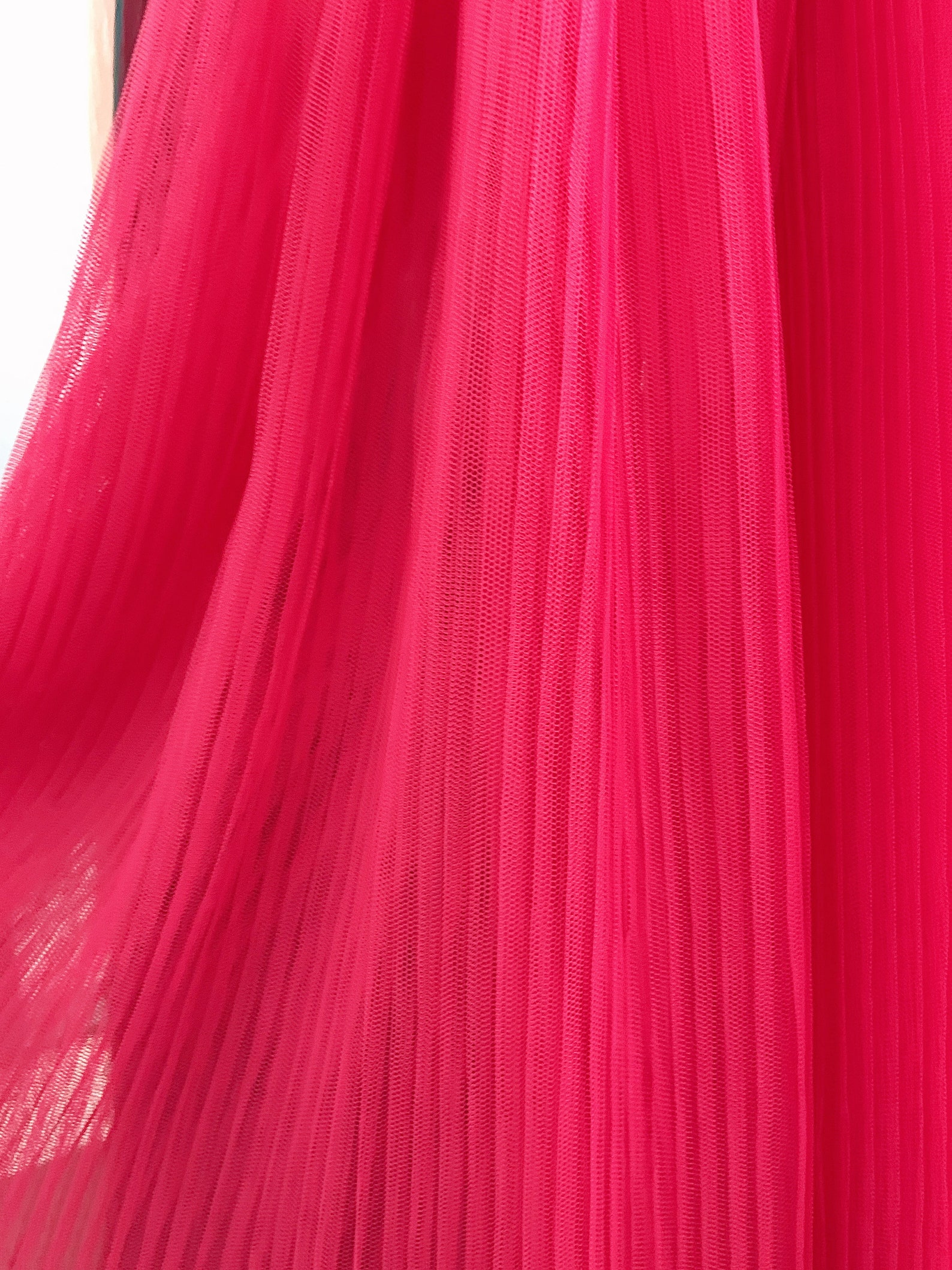 Rosy Pink Accordion Tulle Pleated Fabric for Dress Accordion - Etsy