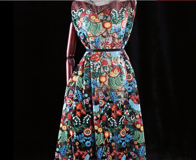 Heavy Embroidered Ace Fabric Embroidered Tulle Lace Fabric - Etsy