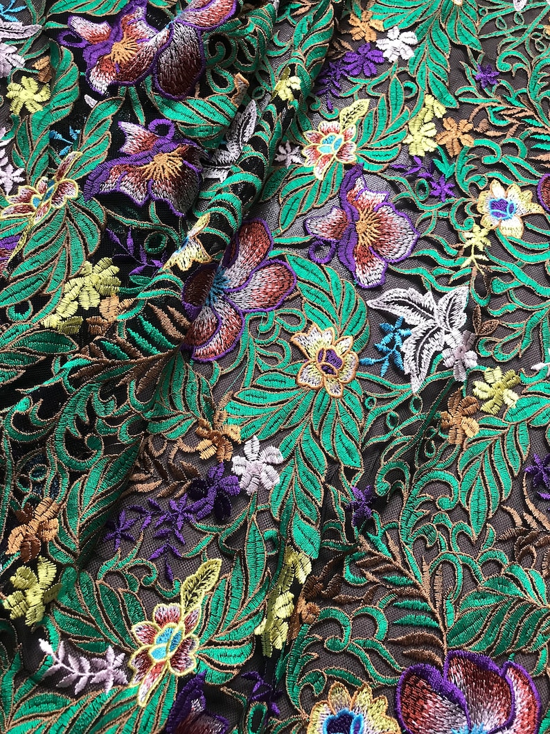 Luxury embroidery lace fabric lace fabric for fashion show | Etsy