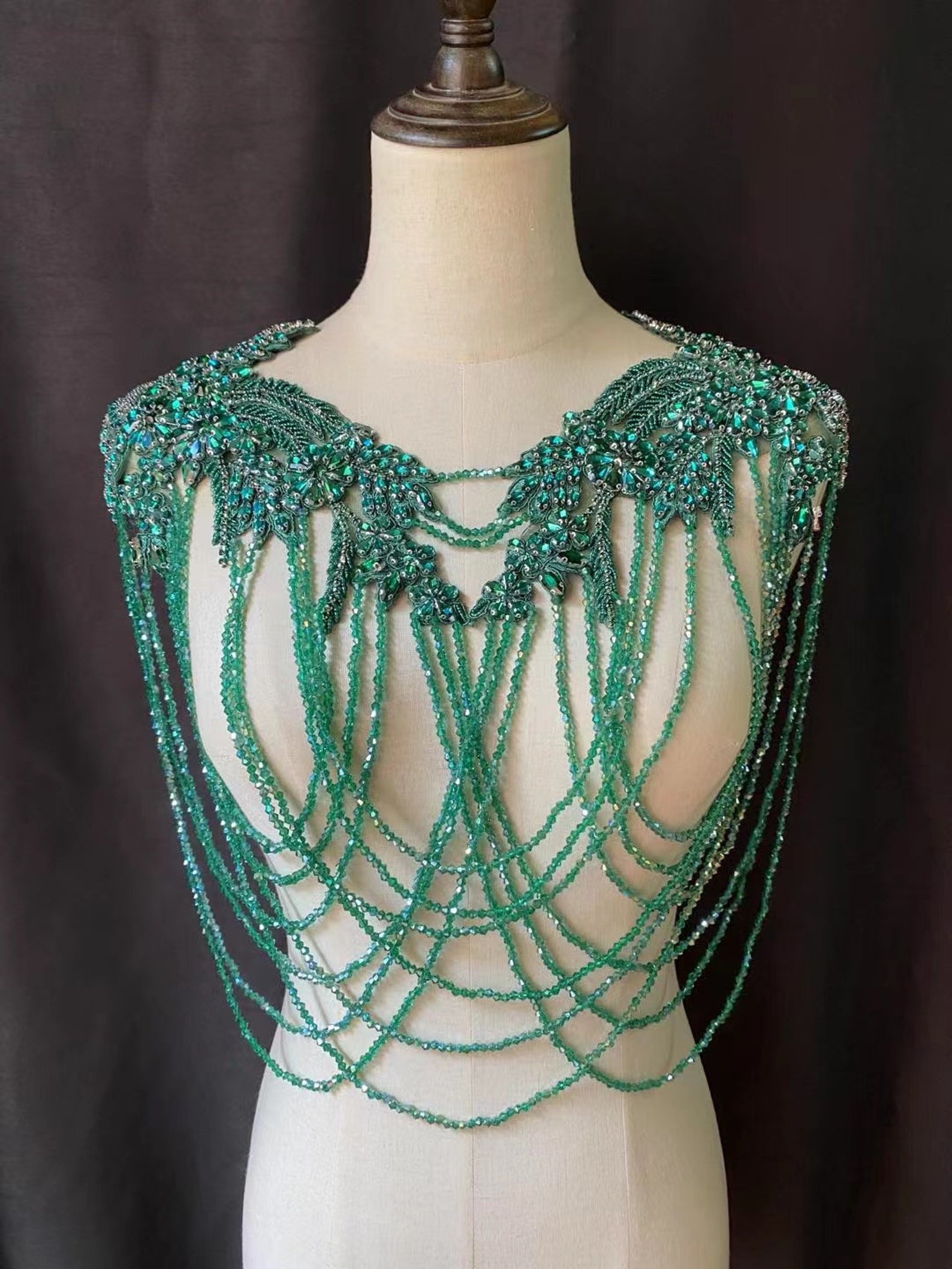 Gold Rhinestone Applique With Crystal Chains for Couture - Etsy