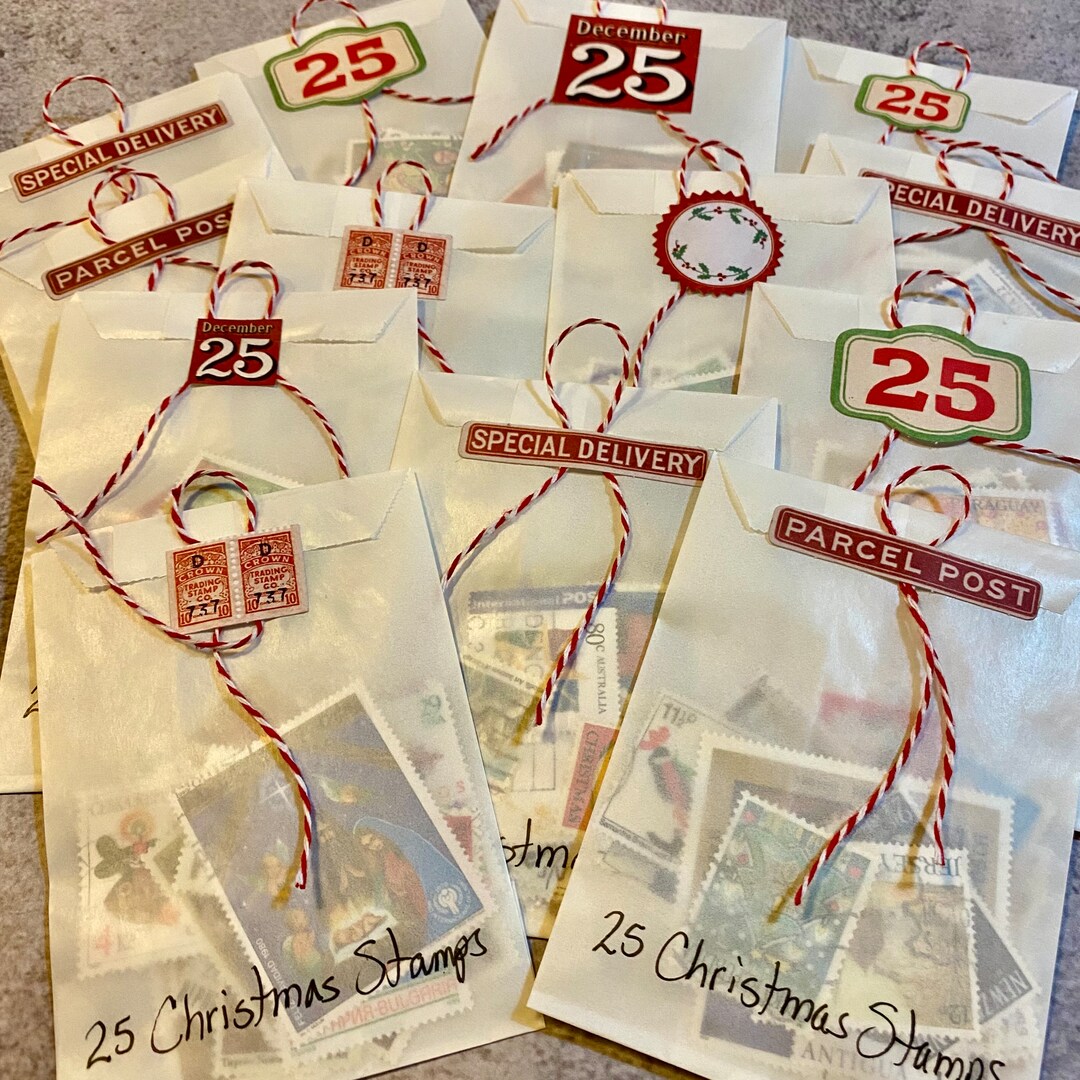 25 Christmas Postage Stamps for Crafts - Etsy