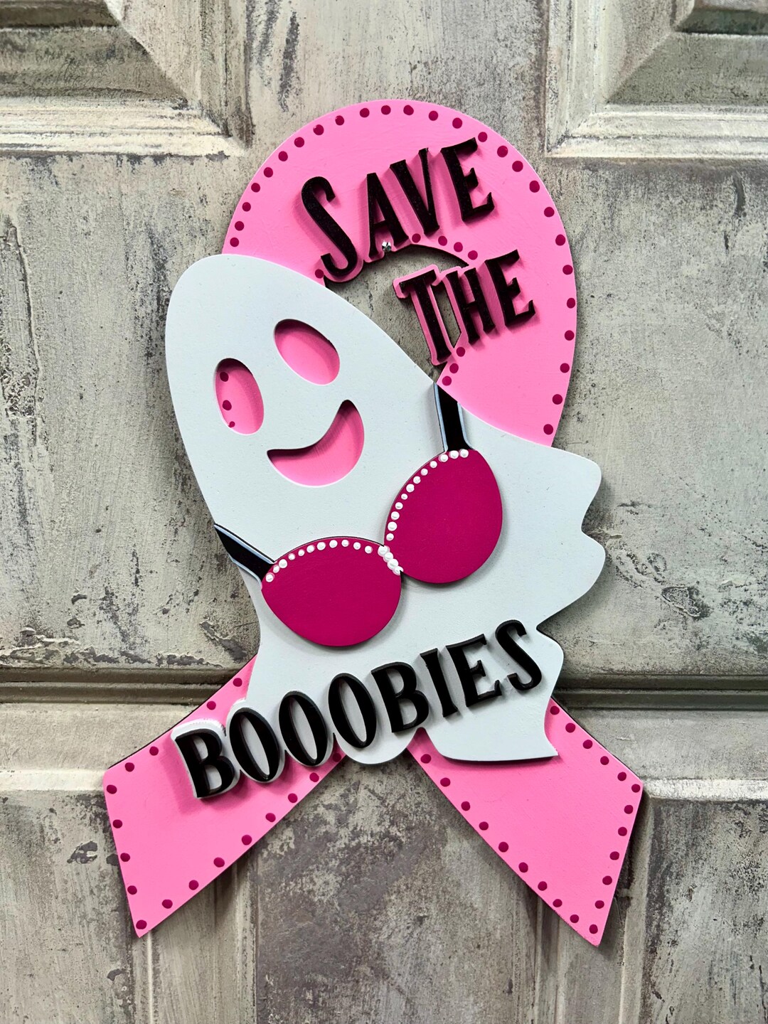 Breast Cancer Wall Decor Breast Cancer Ghost Breast Cancer Door Hanger ...