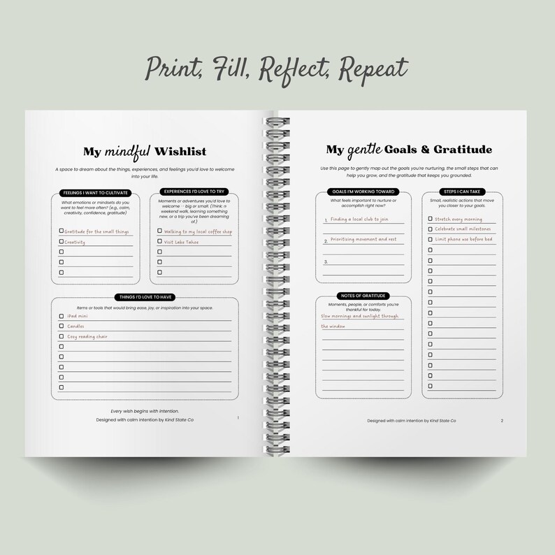 Mindful Wishlist Printable | Goal Tracker Sheet | Intentional Living ...