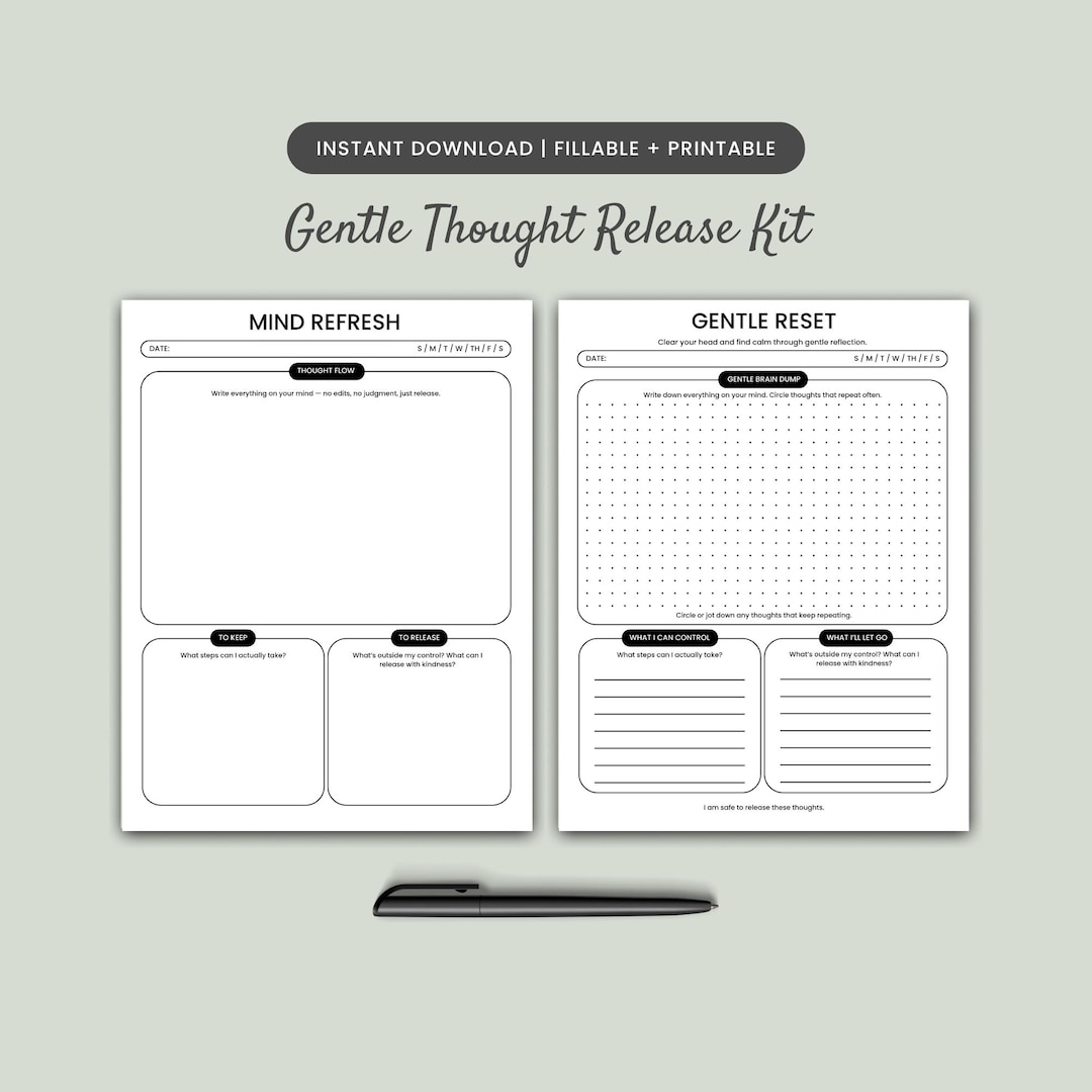 Thought Dump Journal Printable | Mental Clarity Worksheet | Brain Dump ...