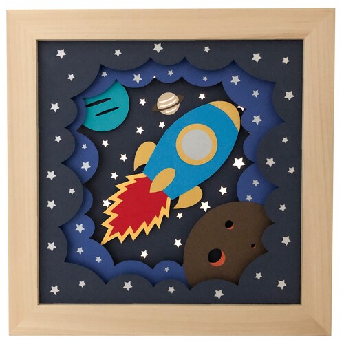 Rocket Shadow Box SVG for Cricut or Silhouette Galaxy Layered - Etsy