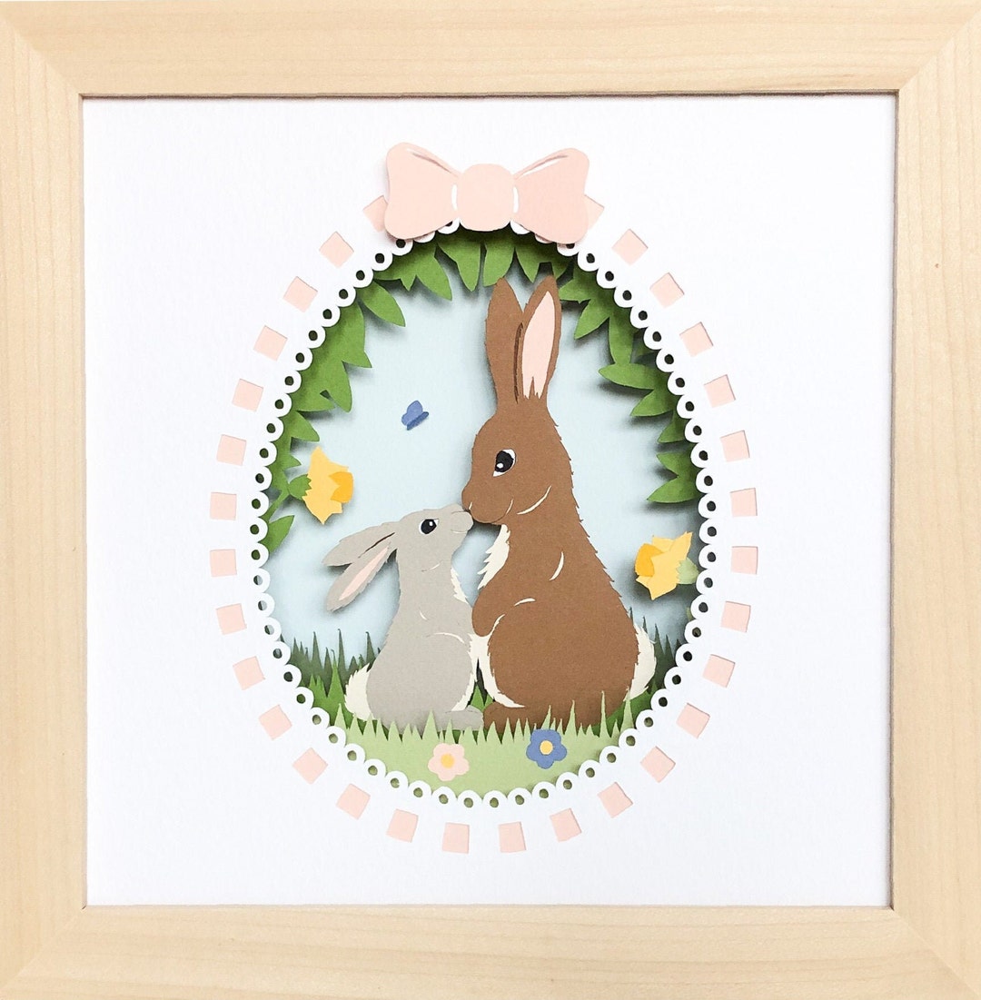 Easter Bunny Rabbit Shadow Box Svg for Cricut or Silhouette Machines ...