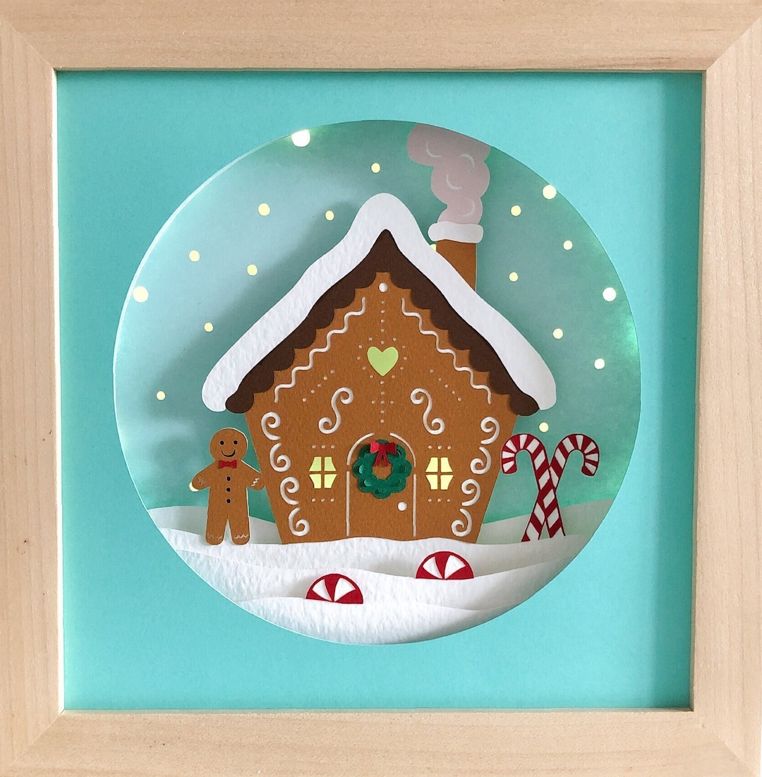 Gingerbread House Christmas Shadow Box Svg for Cricut or Silhouette ...