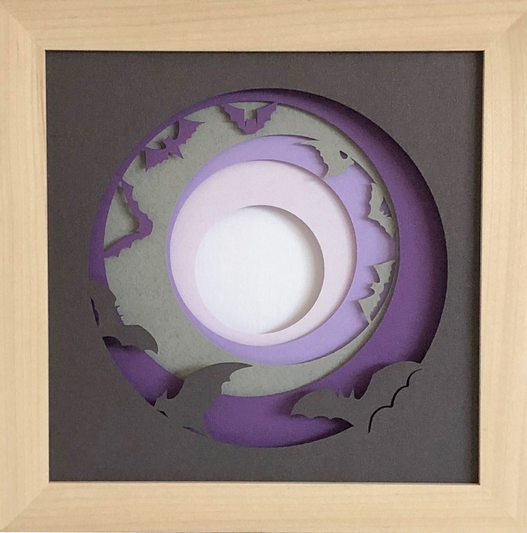 Bat Shadow Box Svg Template, Halloween 3D Shadow Box SVG, Digital ...