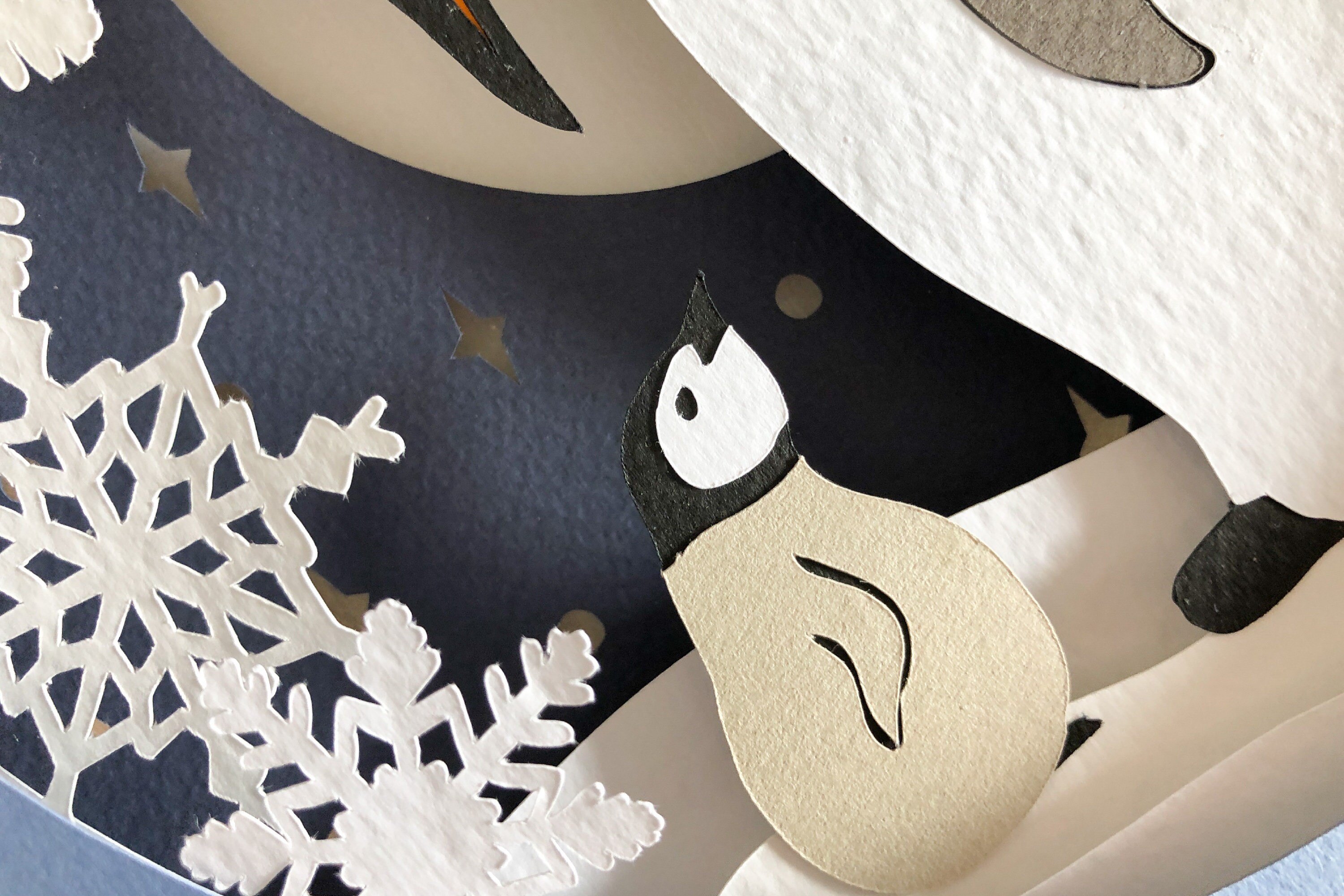 Penguin Paper Craft Template 3D Layered Paper Cut Shadow Box | Etsy