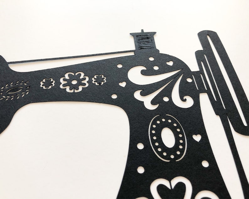 Sewing Machine Papercut Template Pattern Pdf Jpg for Hand | Etsy