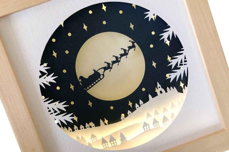 Christmas Village Shadow Box Svg for Cricut or Silhouette Machines, 3D ...