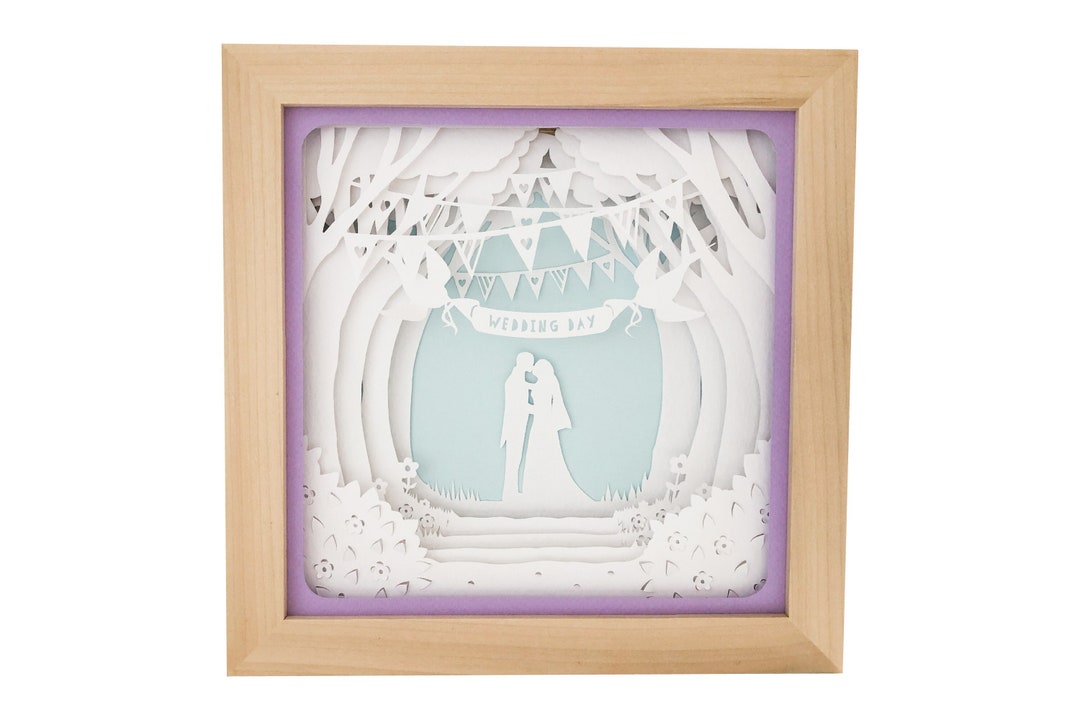 Wedding Couple Shadow Box SVG Template , First Anniversary Layered ...