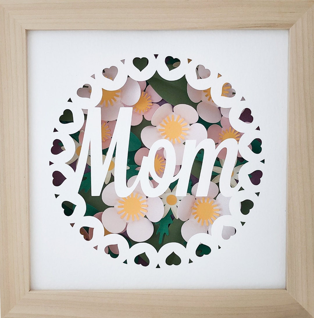 Mom Shadow Box Svg Template, Flower 3D Shadow Box SVG, Mothers Day ...