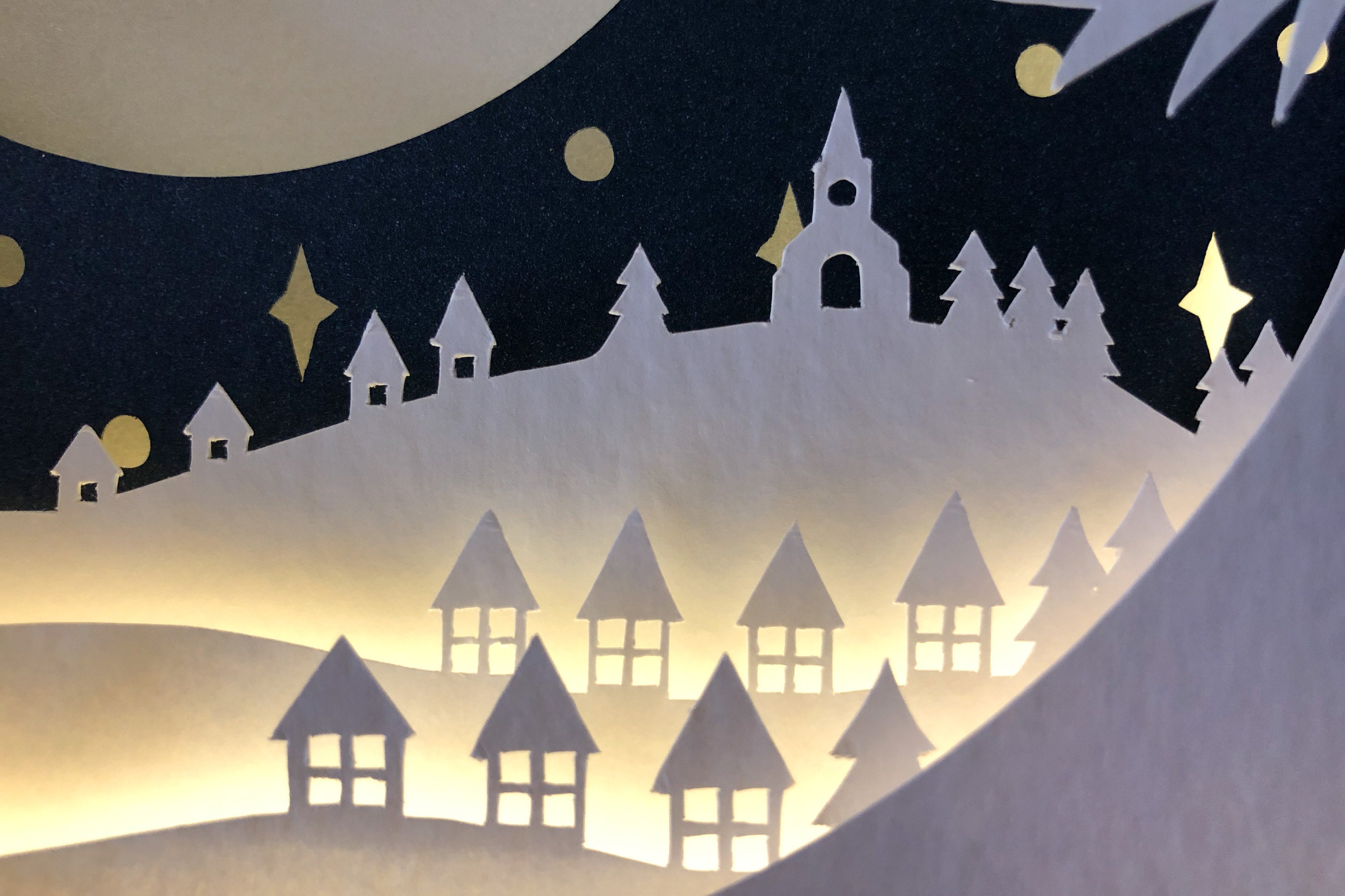 Christmas Village Shadow Box Svg for Cricut or Silhouette Machines, 3D ...