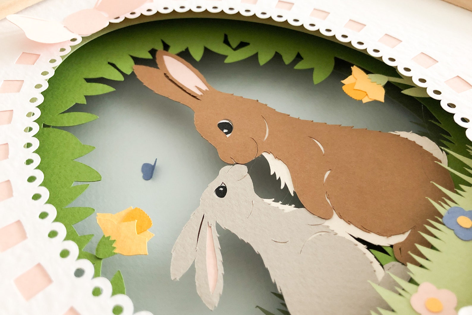 Easter Bunny Rabbit Shadow Box Svg for Cricut or Silhouette | Etsy