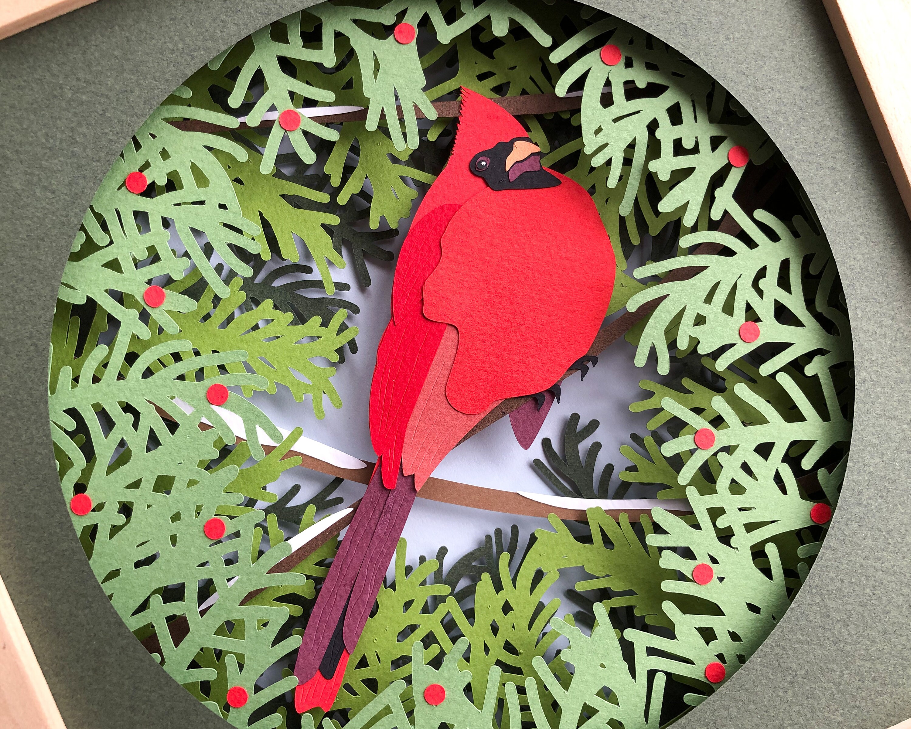 Cardinal Christmas Shadow Box Svg for Cricut or Silhouette - Etsy