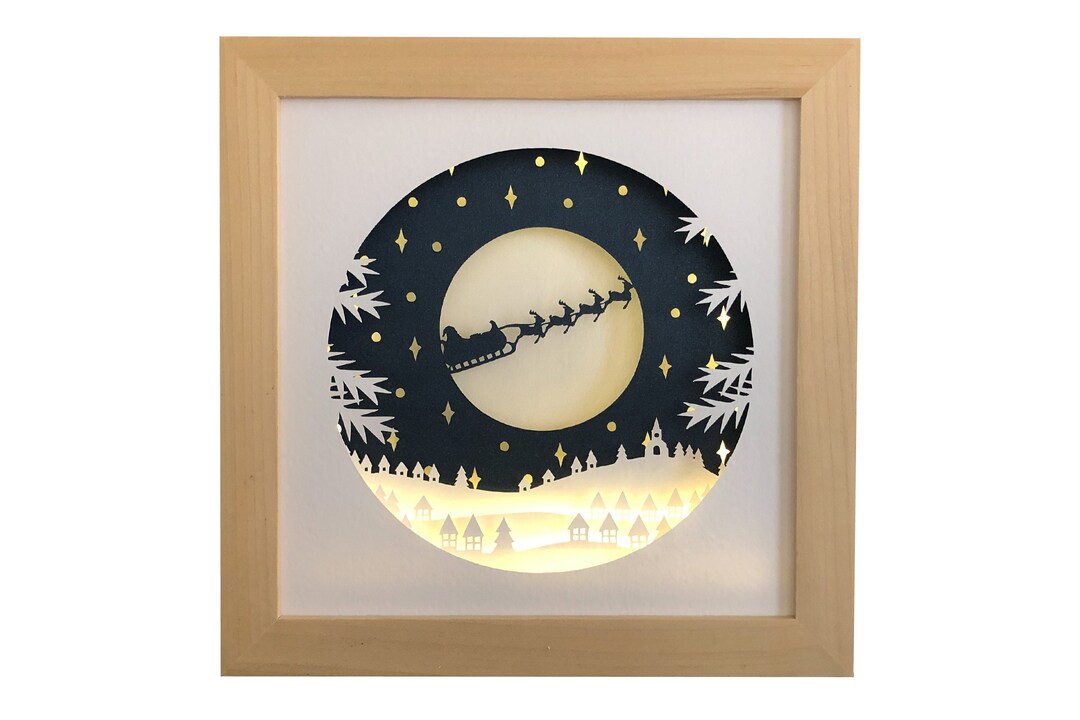 Christmas Village Shadow Box Svg for Cricut or Silhouette Machines, 3D ...