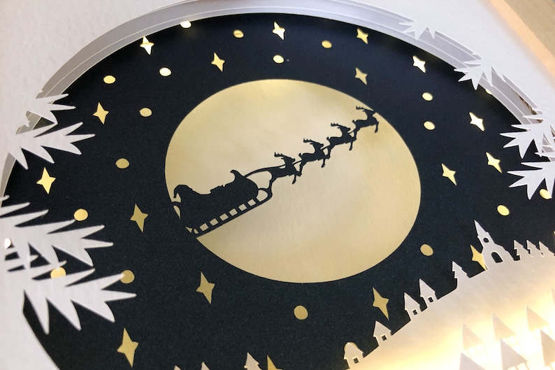 Christmas Village Shadow Box Svg for Cricut or Silhouette Machines, 3D ...