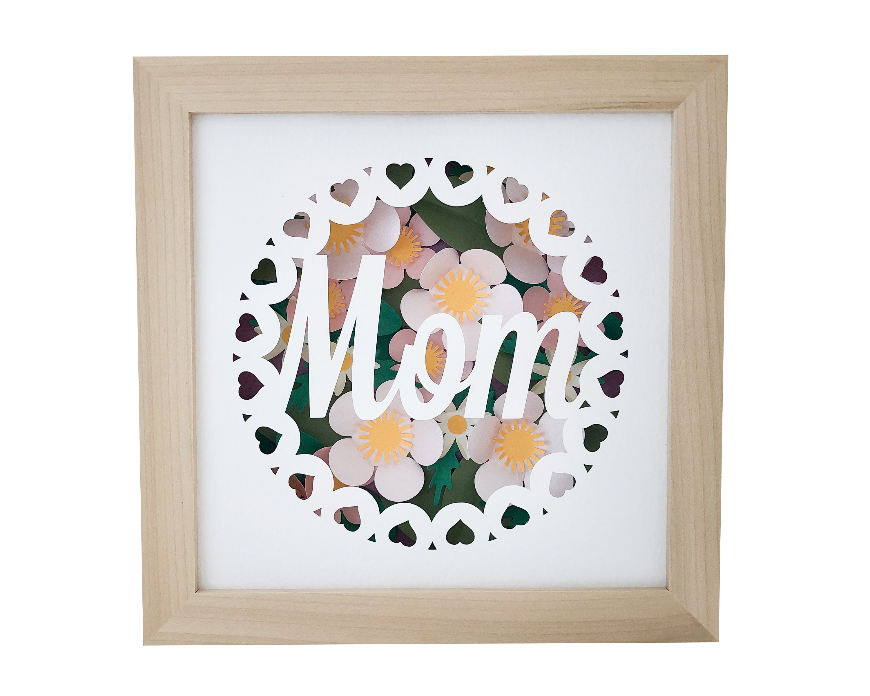 Mom Shadow Box Svg Template Flower 3D Shadow Box SVG Mothers - Etsy UK