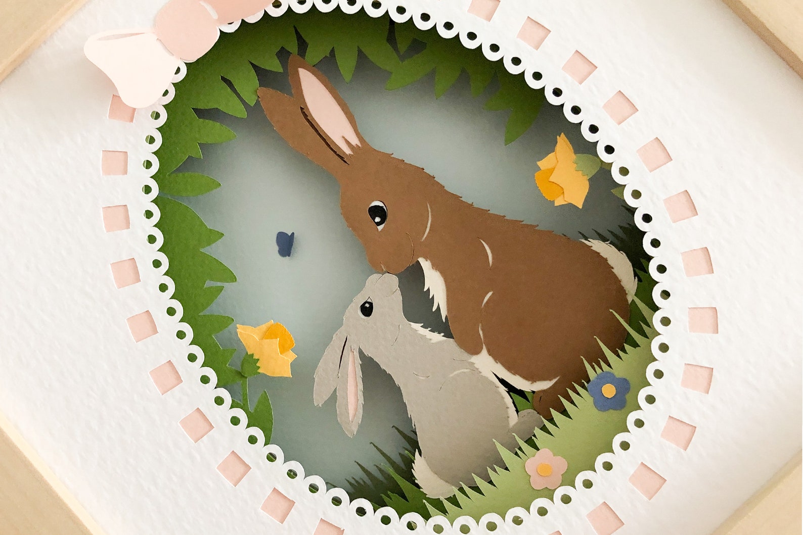 Easter Bunny Rabbit Shadow Box Svg for Cricut or Silhouette | Etsy