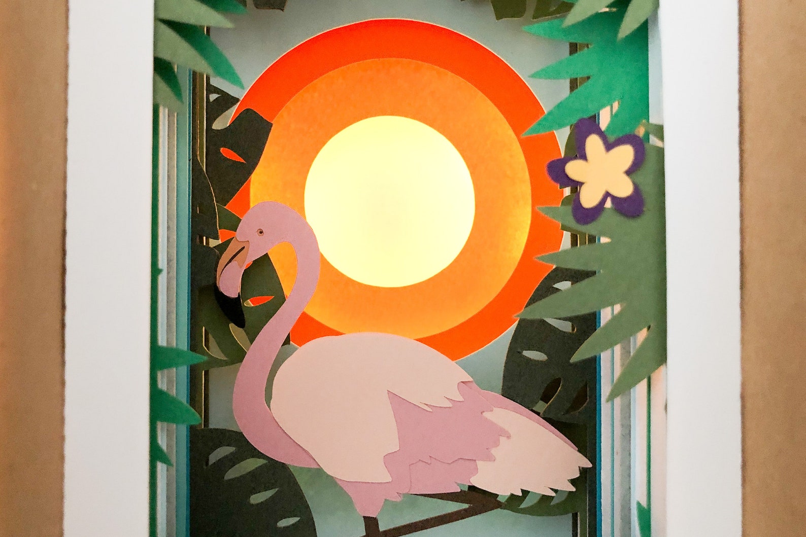 Flamingo Book Nook Diorama Shadow Box Svg for Cricut or Cameo - Etsy UK