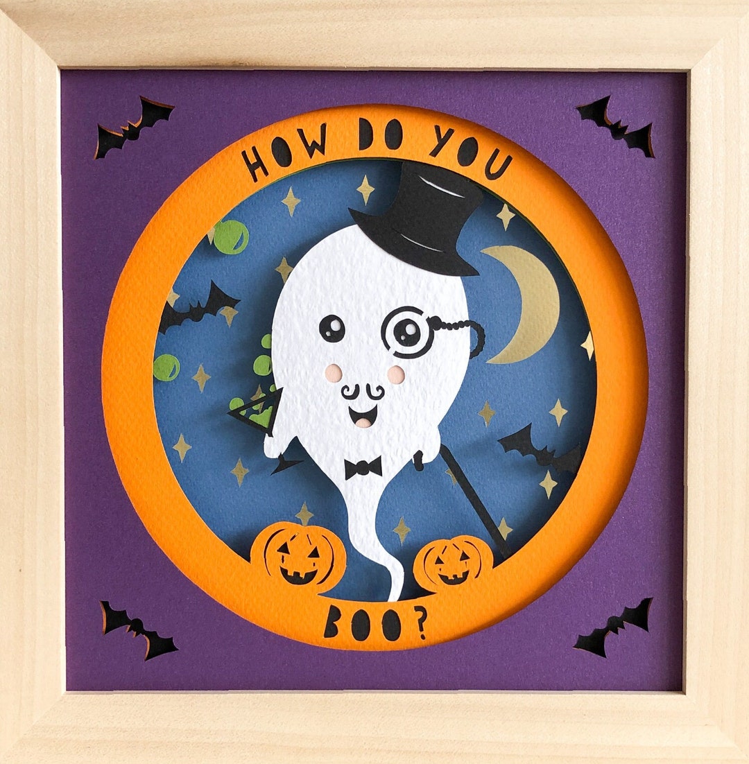 Cute Ghost Halloween Shadow Box Svg for Cricut or Silhouette Machines ...