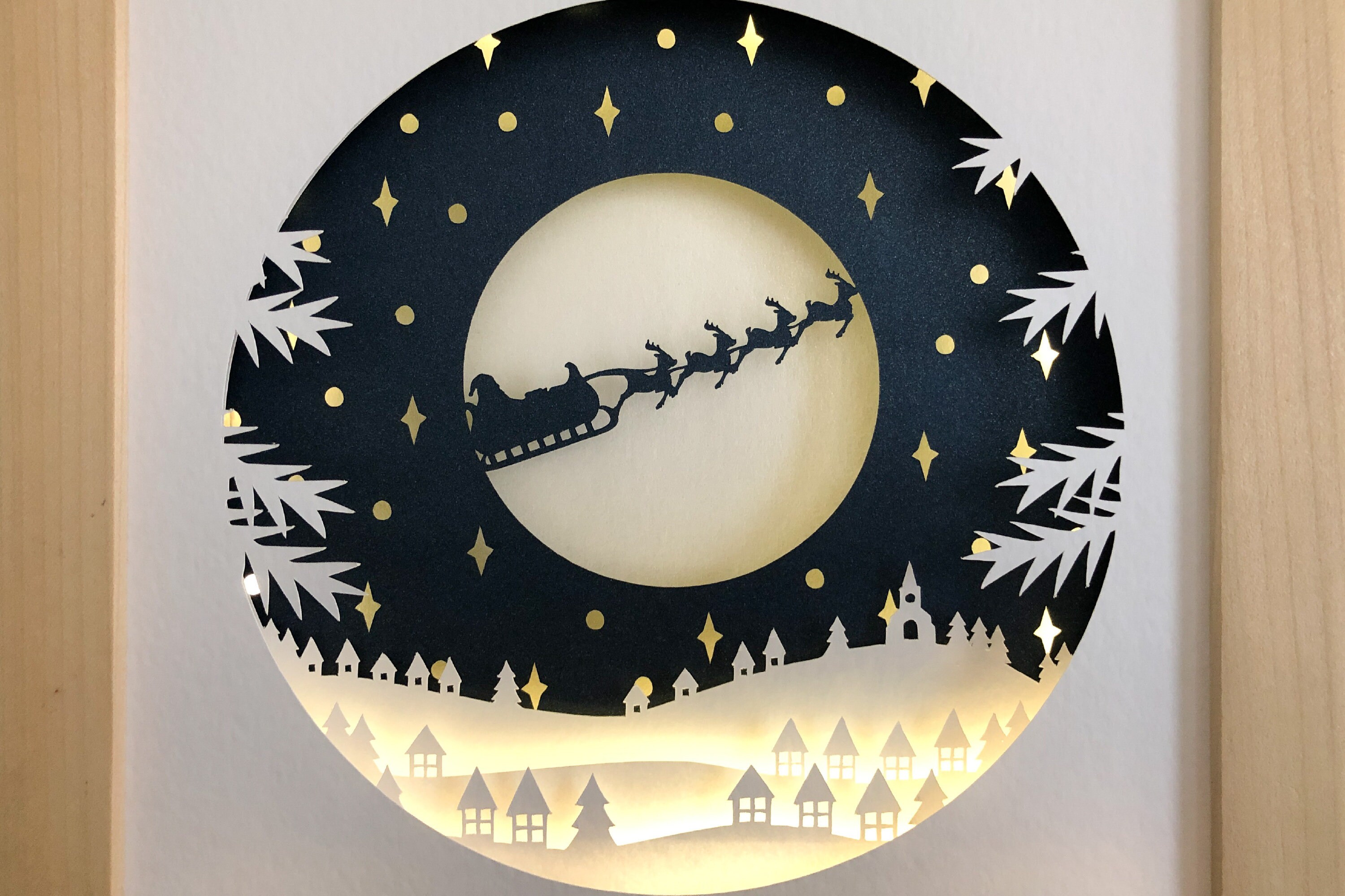 Christmas Village Shadow Box Svg for Cricut or Silhouette Machines, 3D ...