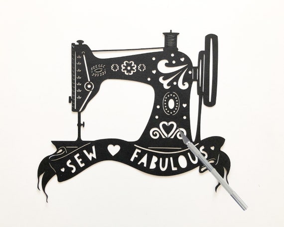 Sewing Machine Papercut Template Pattern Pdf Jpg for Hand | Etsy
