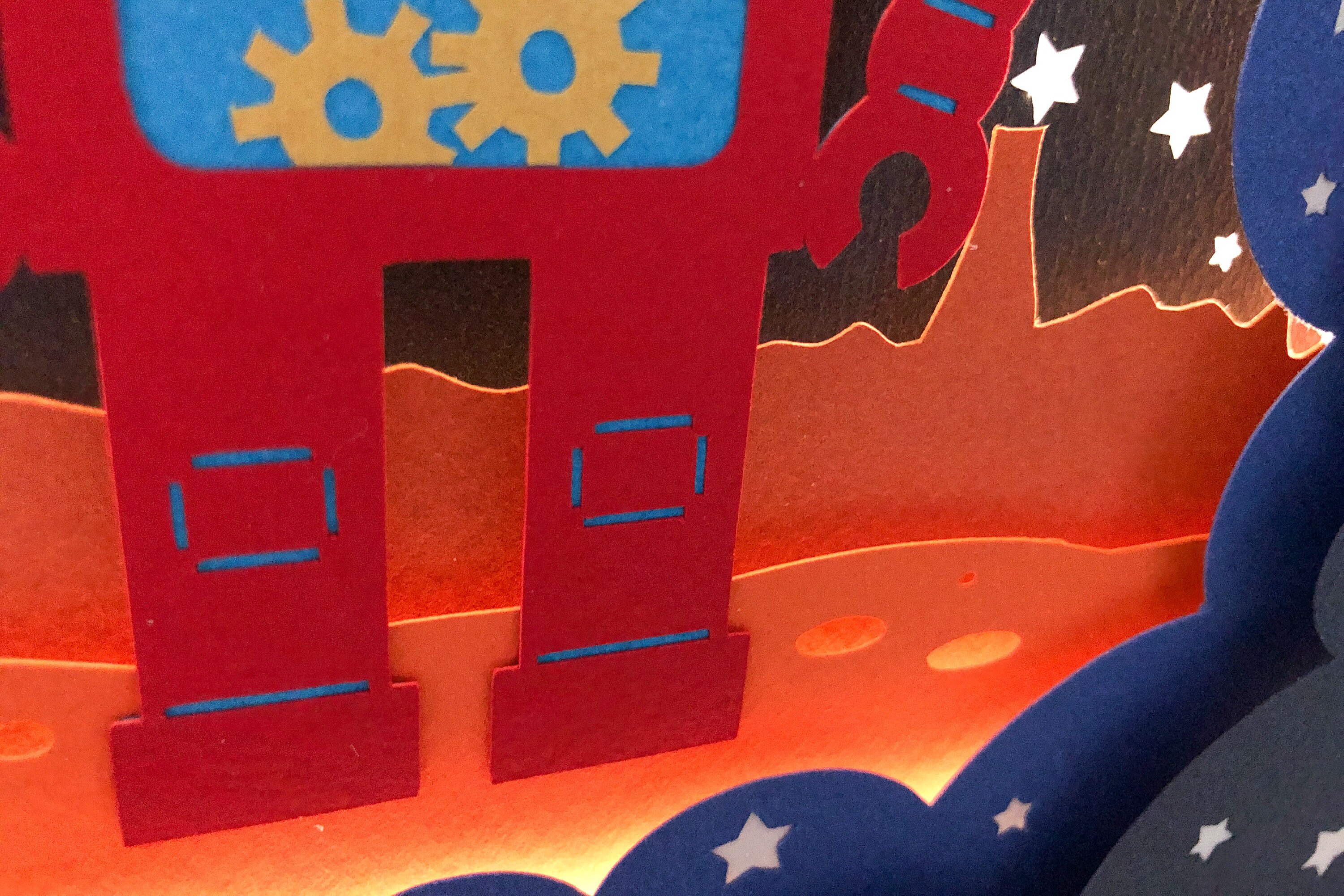 Robot Planet Shadow Box SVG Papercut Template 3D Space Shadow | Etsy