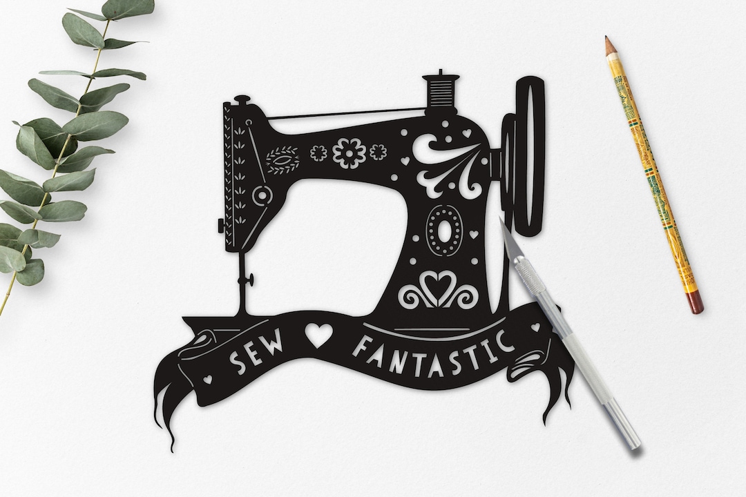 Sewing Machine Papercut Template Pattern, Pdf for Hand Cutting, Dxf Eps ...