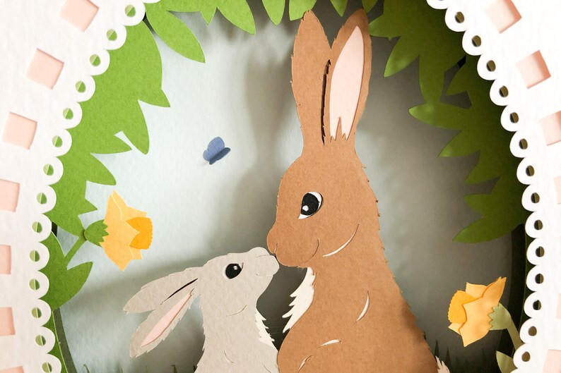 Easter Bunny Rabbit Shadow Box Svg for Cricut or Silhouette Machines ...