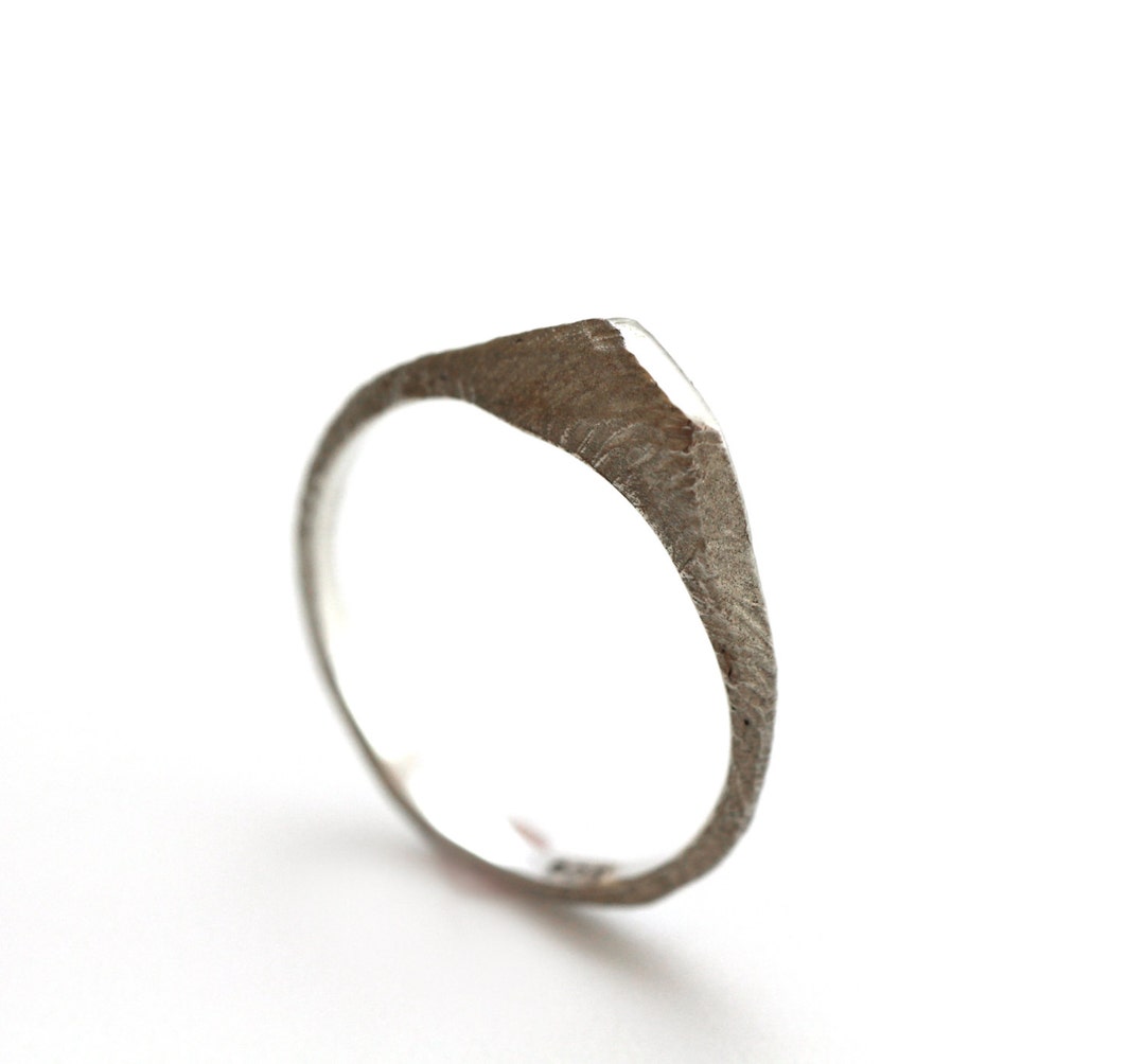 Dainty Silver Ring • Minimalist Sterling Silver Ring • Hammered Ring ...