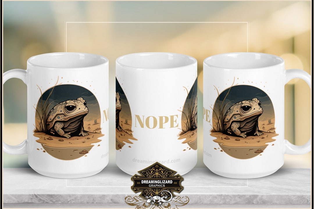 Nope Frog Mug, Cute Mug Gift, Grumpy Frog Coffee Mug - Etsy