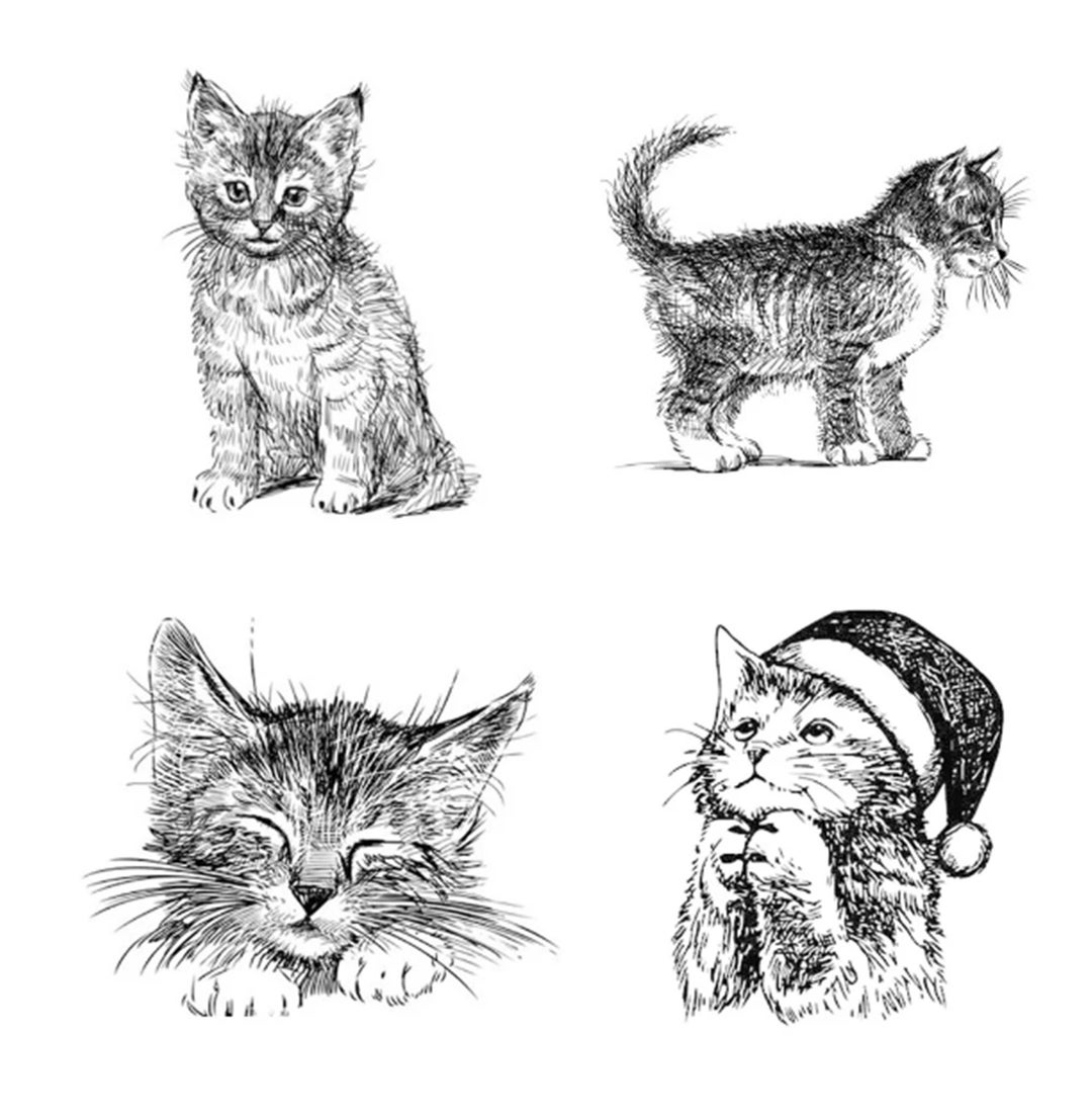 Cat Clear Stamps,cat Lovers Stamps,cute Cat Stamps, DIY Scrapbooking ...