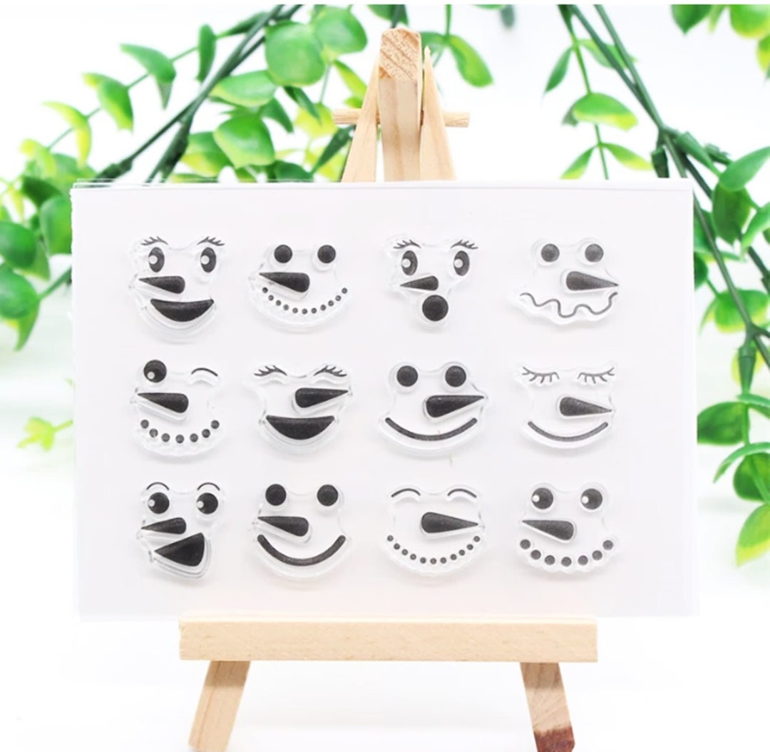 Face Stamps,snowman Face Stamps,clear Silicone Stamps,christmas Faces ...